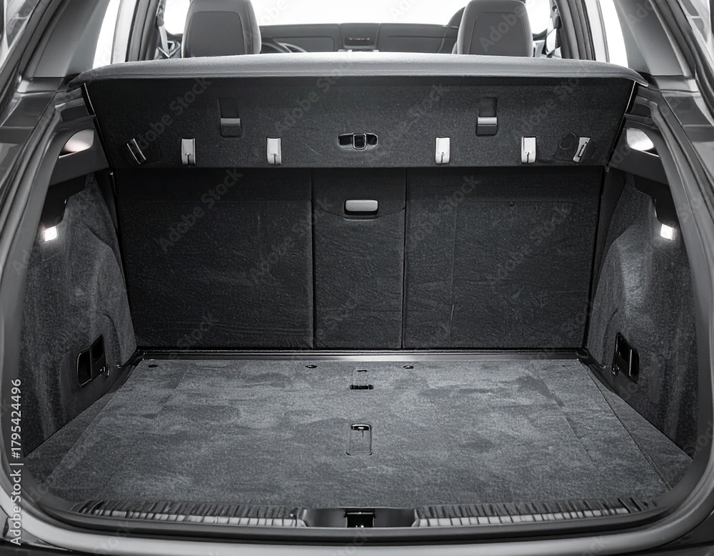 Car Boot Interior: The empty car boot interior, with the door open ...