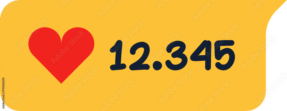 Stunning red heart icon with a large follower count of 12,345 ...