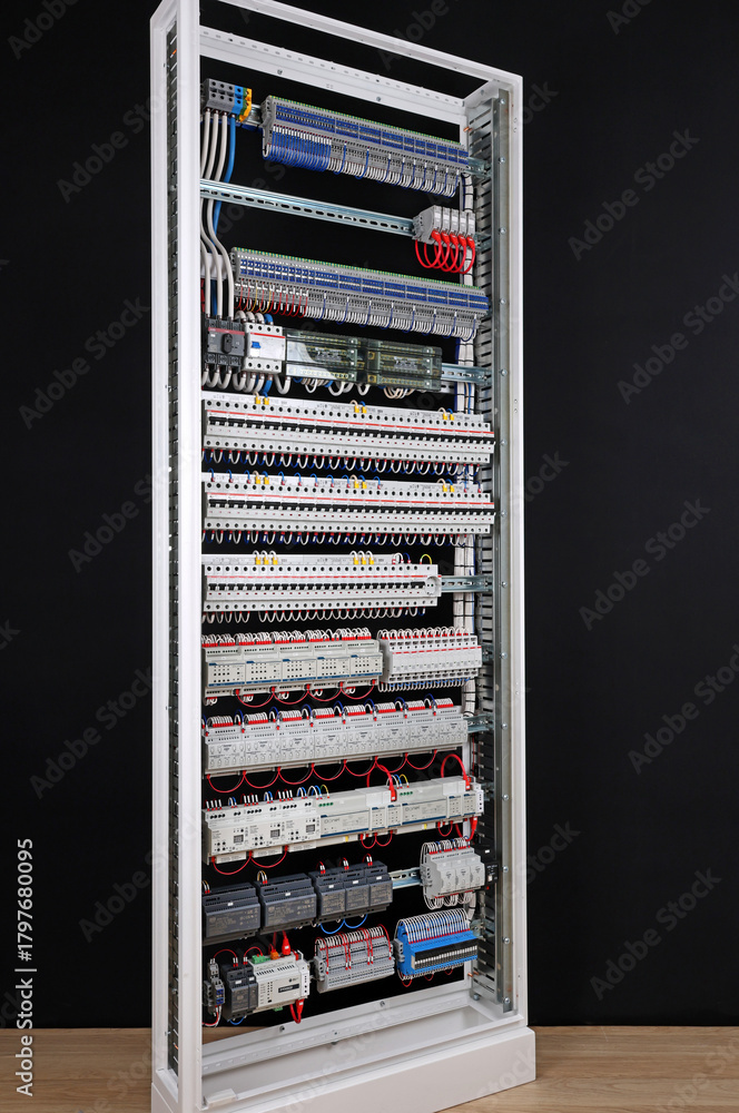 Distribution electrical panel for a private residence, assembled in a ...