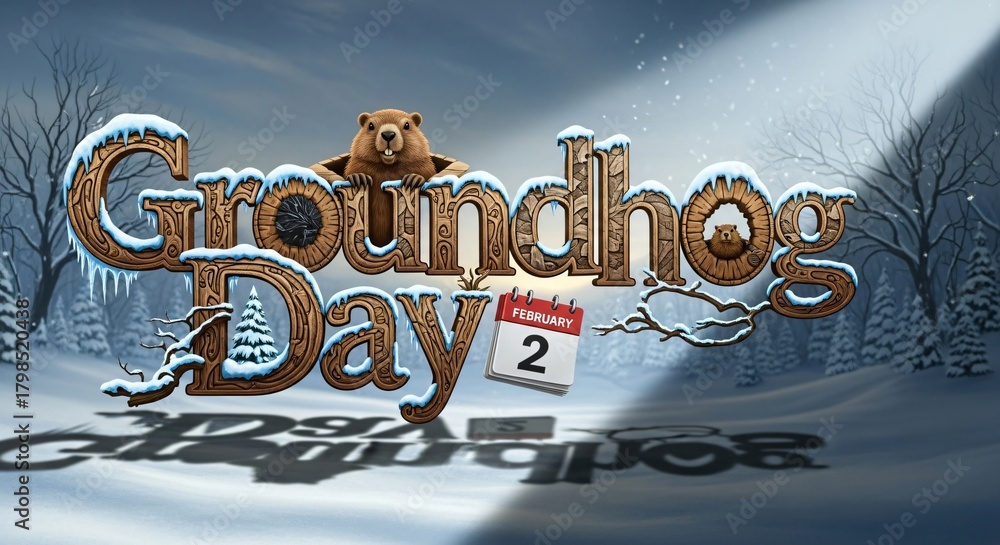 Groundhog Day February 2nd Prediction Cute Groundhog Winter Holiday ...