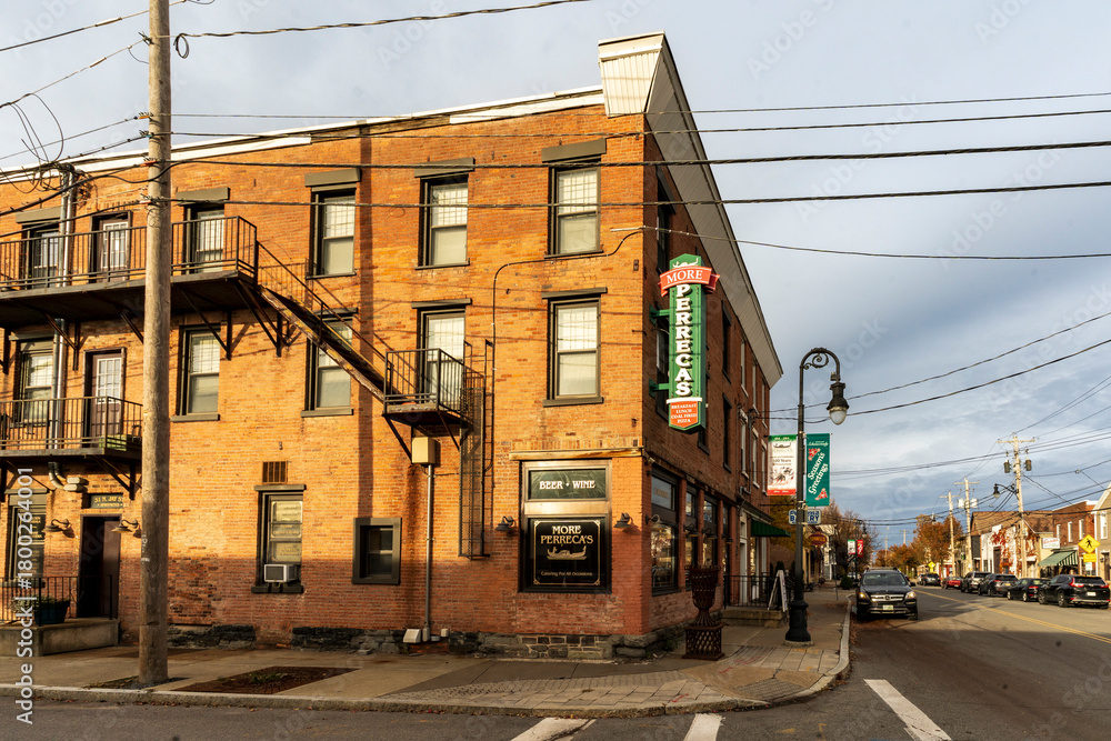 Schenectady, NY - US - Nov 15, 2025 A historic brick building on a ...