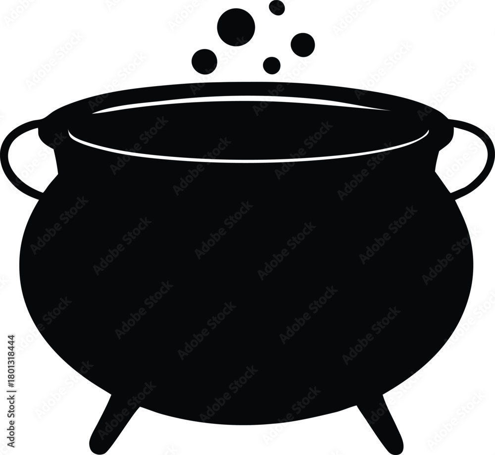 Minimalist cauldron icon vector, simple magic potion symbol for web ...