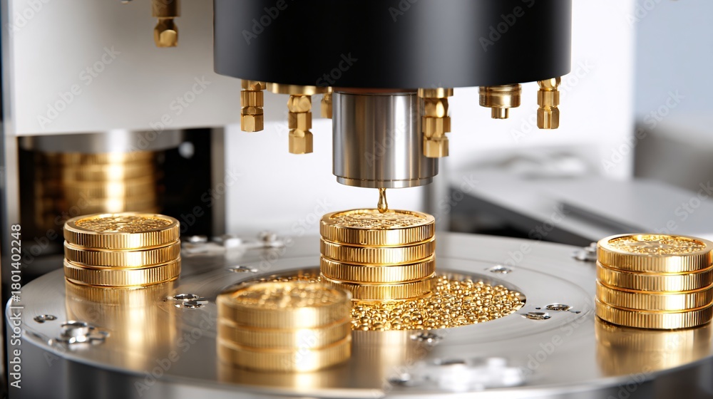 Automated factory producing gold coins and AI chips, economy automation ...