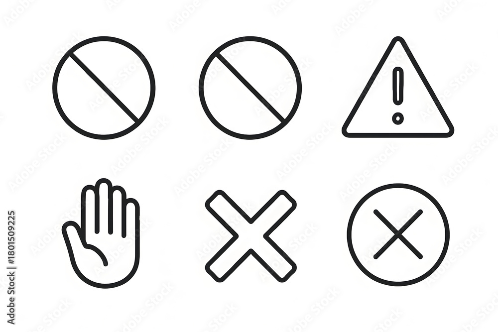Prohibition Signs: A series of graphic symbols, each a bold declaration ...