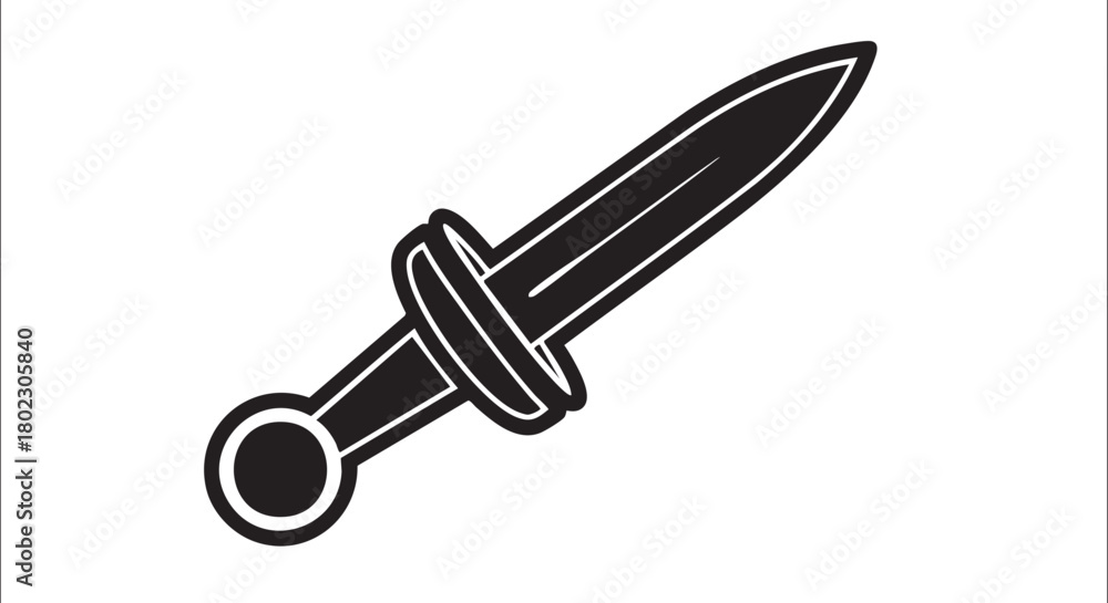 A sharp, pointed sword with a round pommel, ideal for historical ...