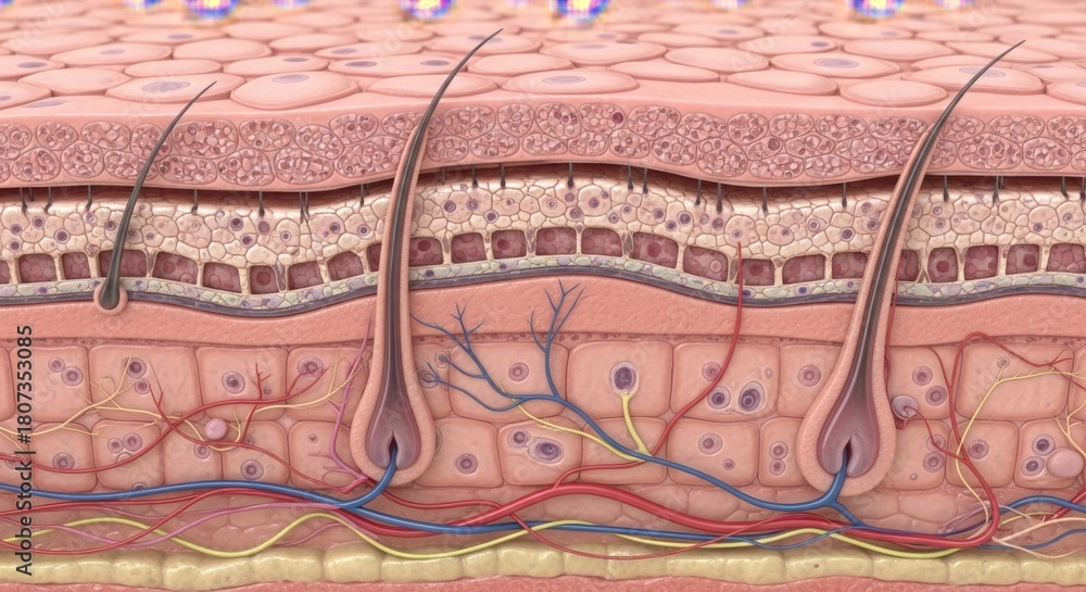Illustration Stock Human skin anatomy layers structure medical ...