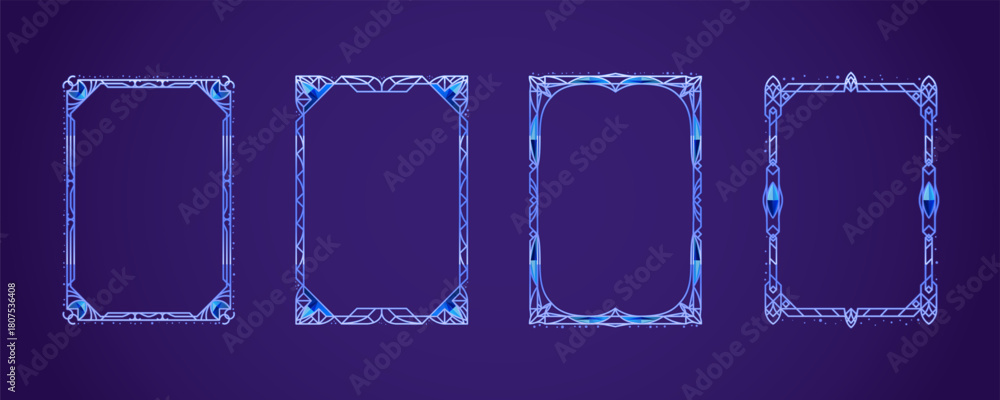A set of borders with a stylized winter pattern. Vector frame templates ...