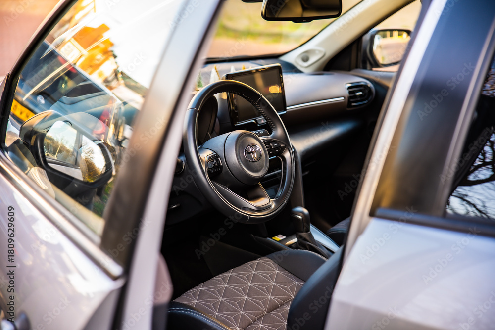 Netherlands - November 2025 : Toyota Yaris Cross interior. Hybrid ...
