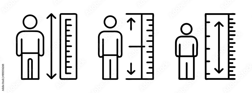Understanding height measurement comparison chart using ruler and ...