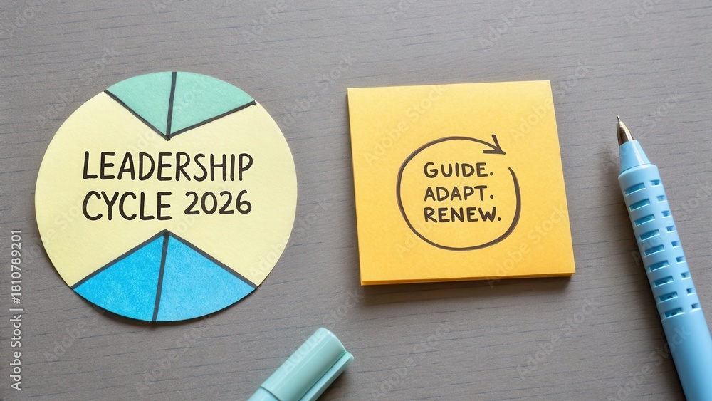 Stock-Foto „Creative Leadership Cycle Concept for 2026 with Yellow ...