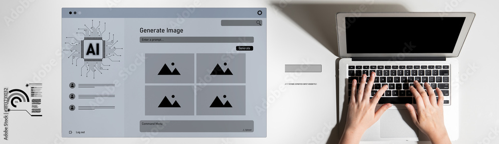 AI image generator interface enables image, AI, and generator process ...