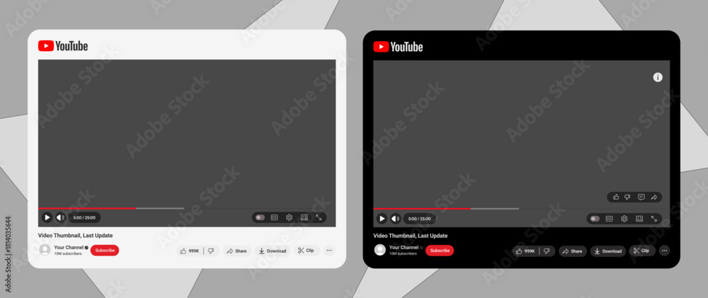 YouTube Player UI with New Glass Bottom Bar and Added Action Icons ...