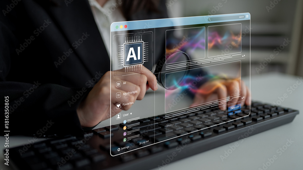 AI platform generating art images with dynamic interface. AI-generated ...