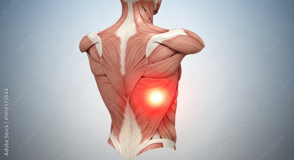Stock-Vektorgrafik „Anatomical illustration showing the human back ...