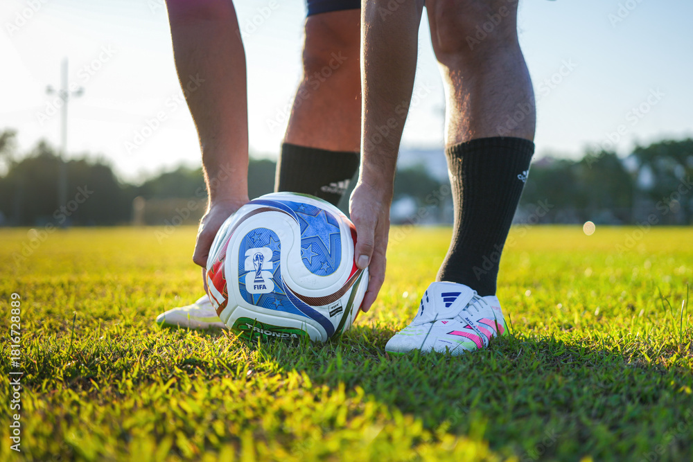Стокове фото Bangkok, Thailand - 23 November 2025; A football player is ...