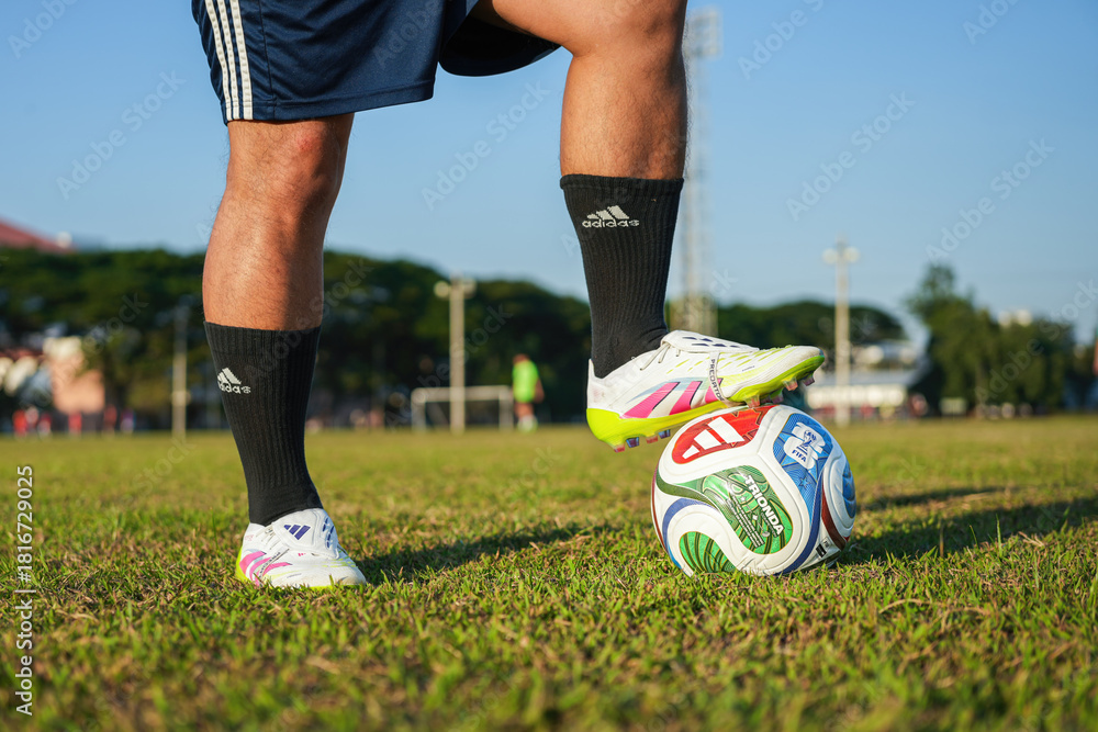 Stockfotot Bangkok, Thailand - 23 November 2025; A football player is ...