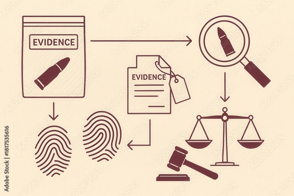 Forensic evidence processing flowchart depicting bullet analysis ...