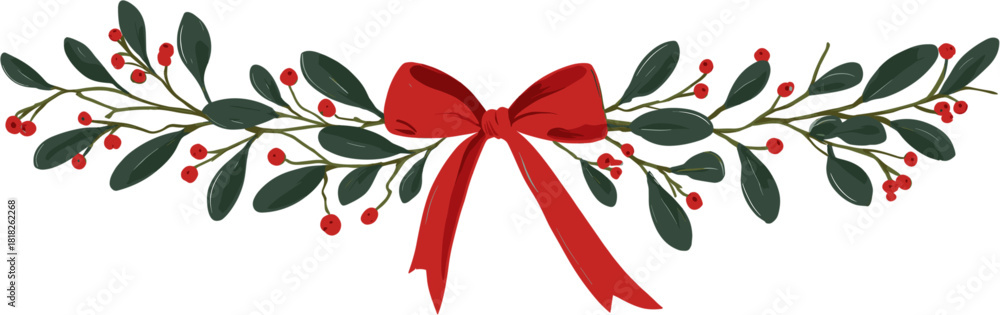 mistletoe white background