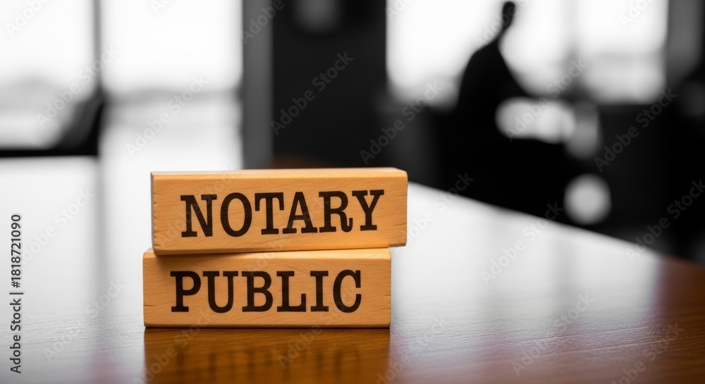 Notary Public: Capturing the essence of legal certification, two wooden ...