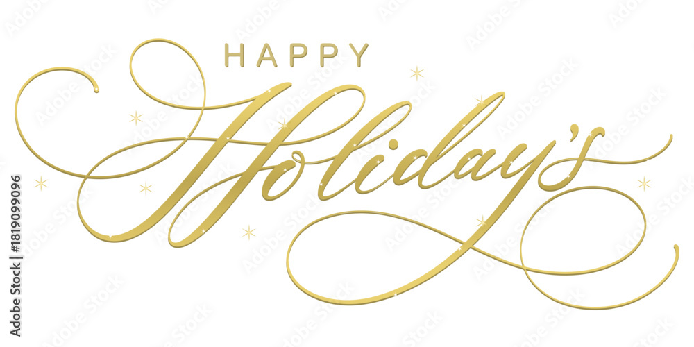 Happy holidays text phrase. vector calligraphy. Greeting holiday card ...