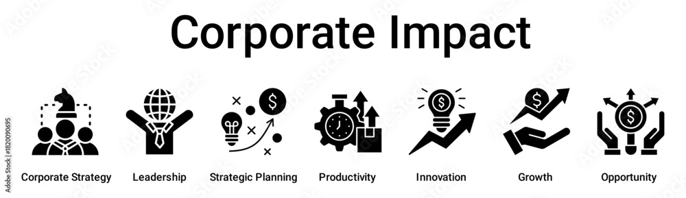 Corporate Impact banner web icon vector illustration concept for ...
