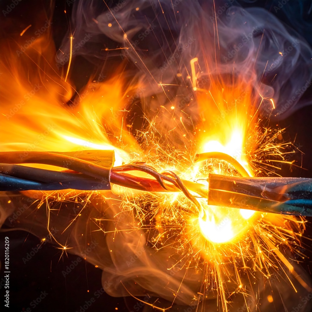 Electrical Short Circuit with Sparks and Smoke - A Dangerous Situation ...