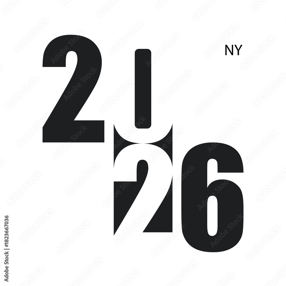 เวกเตอร์ Stock Minimalist Numbers 2026 Vector Design. For the design of ...