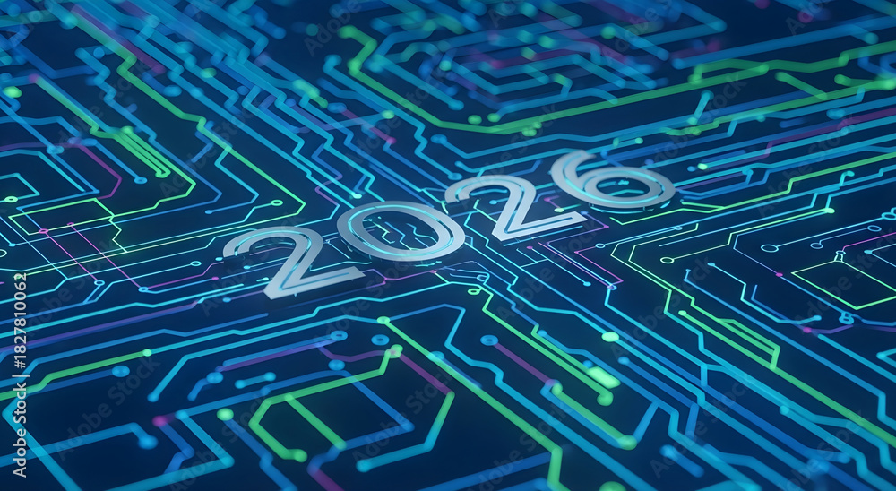 Foto 2026, new year 2026, futuristic 2026, technology 2026, digital ...