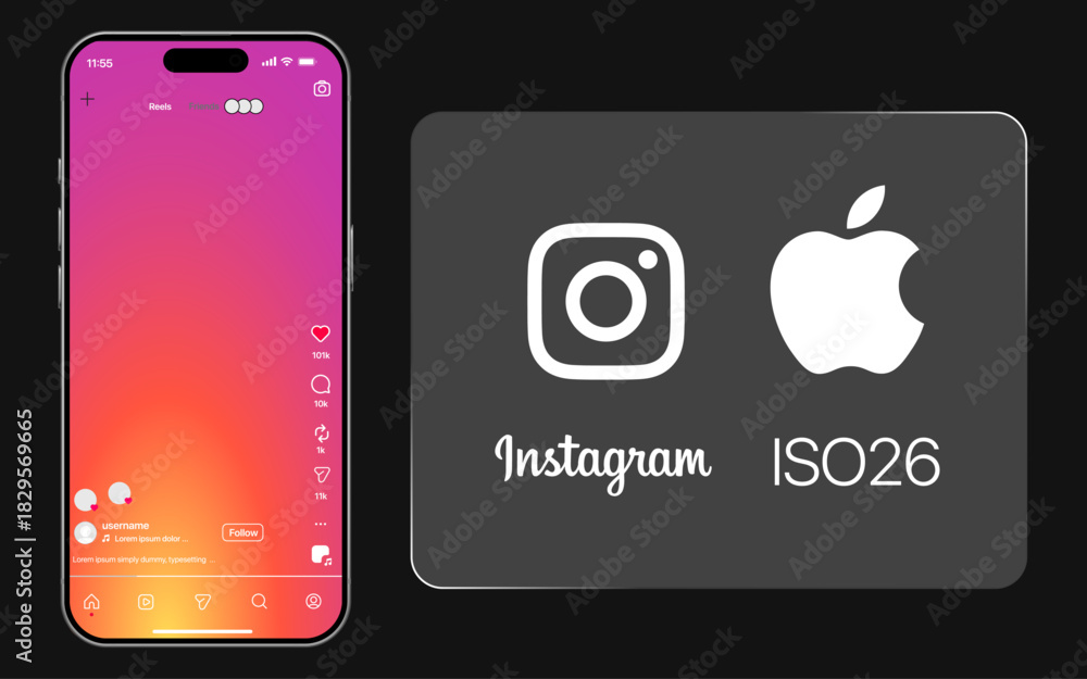 Instagram Reels frame mockup featuring the iPhone 17 Pro Max running ...
