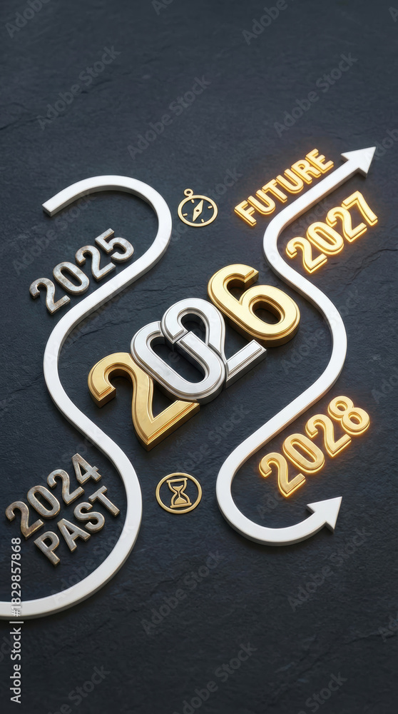 Stockfotot 2026 2027 future transition progress advancement modern year ...