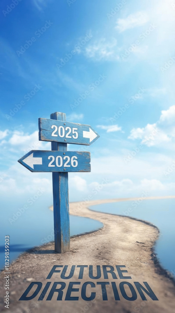 Foto de Stock Future progress advancement 2026 transition 2025 moving ...