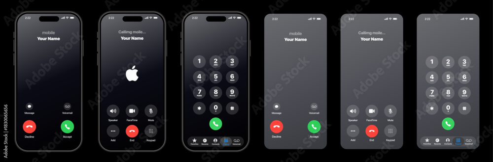 iPhone 17 Pro Max iOS 26 call UI showing incoming/outgoing screens ...