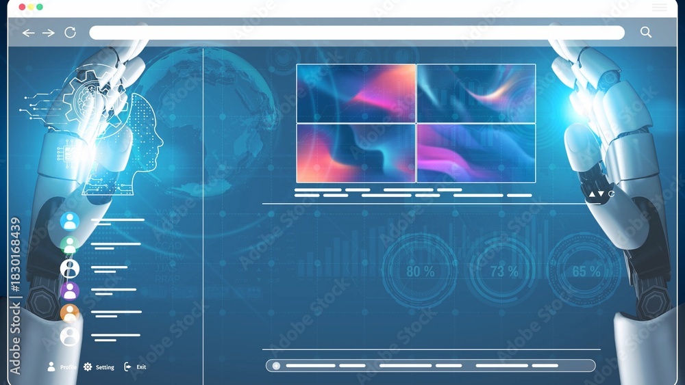 AI platform generating art images with dynamic interface. AI-generated ...