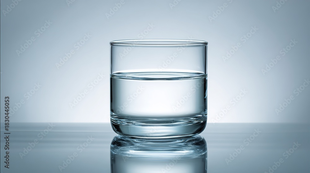 Stock-Illustration „meniscus. Glass of water filled to the brim forming ...