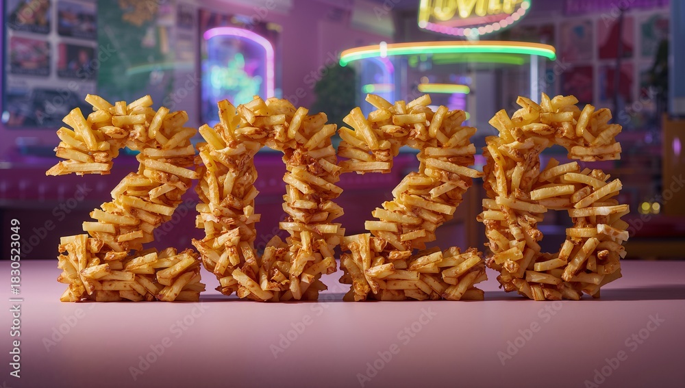 Foto de Stock Fry-Shaped 2026: A playful and appetizing visual for the ...