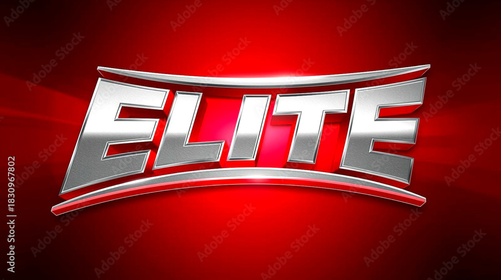 Image vectorielle Stock Shiny metallic word elite logo design on a ...