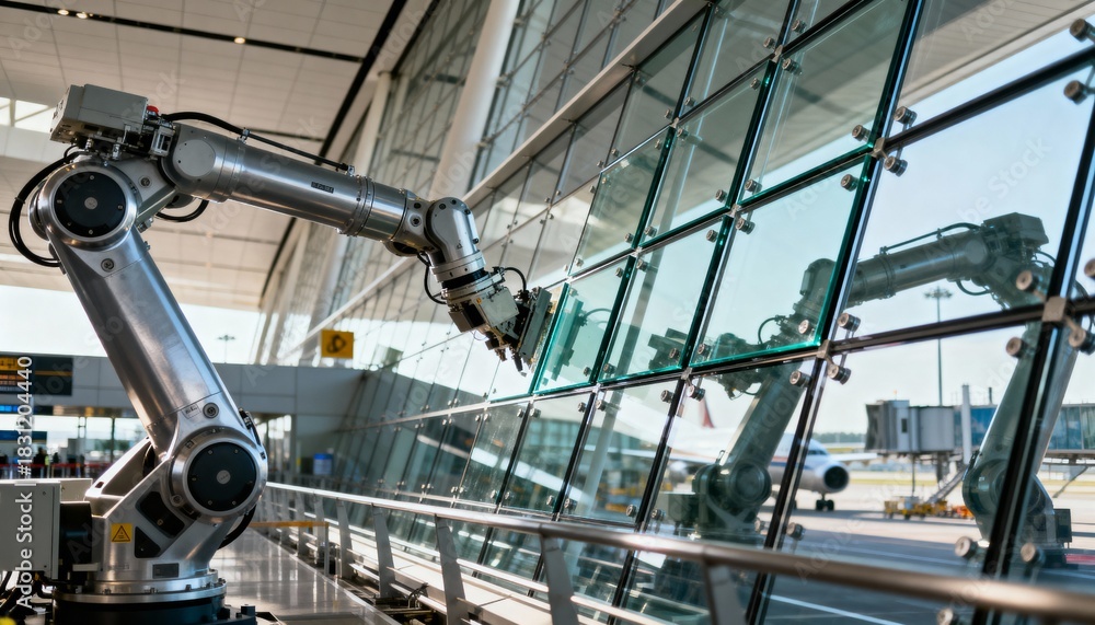 Wideangle view of robotic systems managing complex glass panel ...