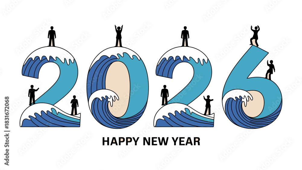 New Year 2026: An illustration showcases the upcoming year 2026 with ...
