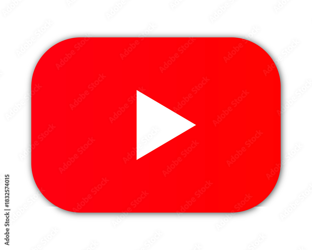 YouTube Logo Icon, Red Play Button Symbol Stock Illustration | Adobe Stock