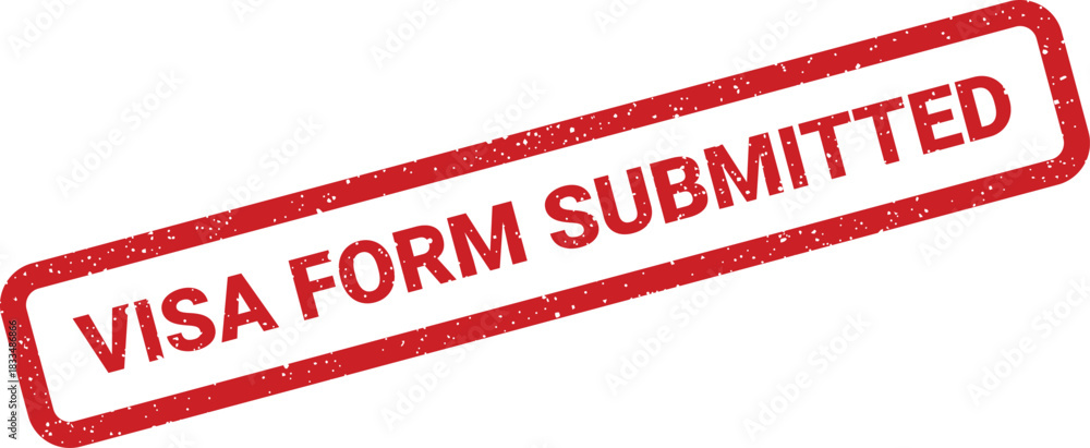 This red rubber stamp indicates that a visa application form has been ...