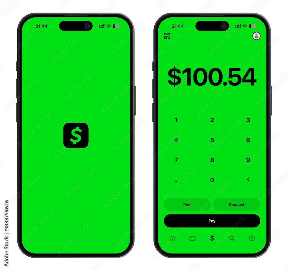 Cash App financial UI design update 2026 featuring main dashboard, add ...