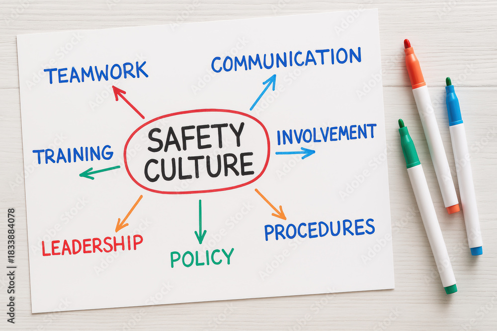 Conceptual diagram of safety culture with teamwork, communication ...