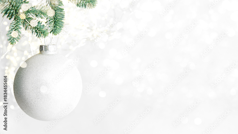 Pantone Cloud Dancer Color of the year 2026. Bauble Christmas ornament ...