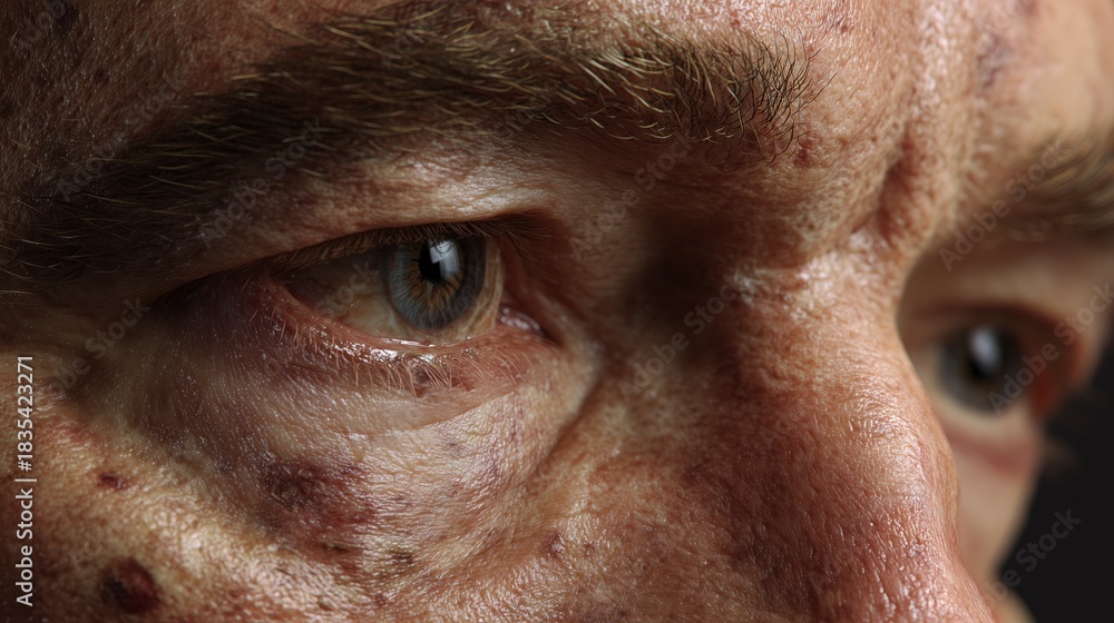 World Leprosy Day: medical portrait showing facial symptoms of leprosy ...