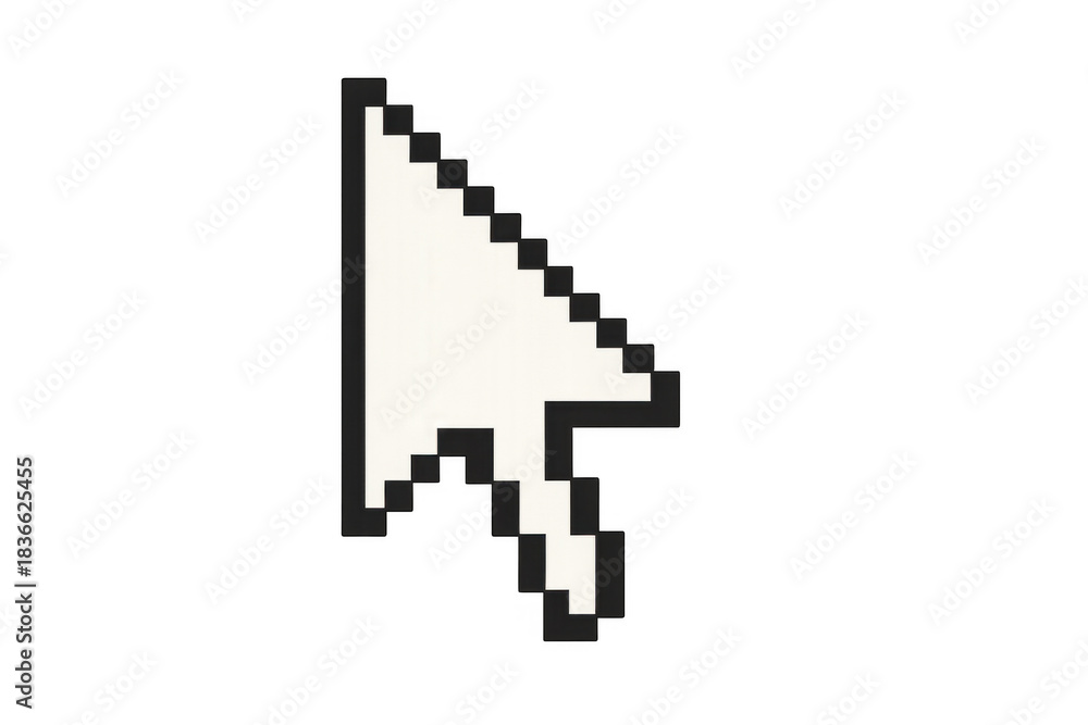 Photo Stock Pixel art mouse cursor symbol navigating user interface, indicating selection, click ...