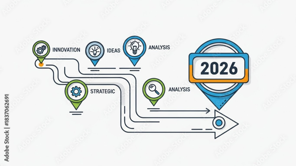 Image vectorielle Stock Strategic Roadmap 2026: A visual journey ...