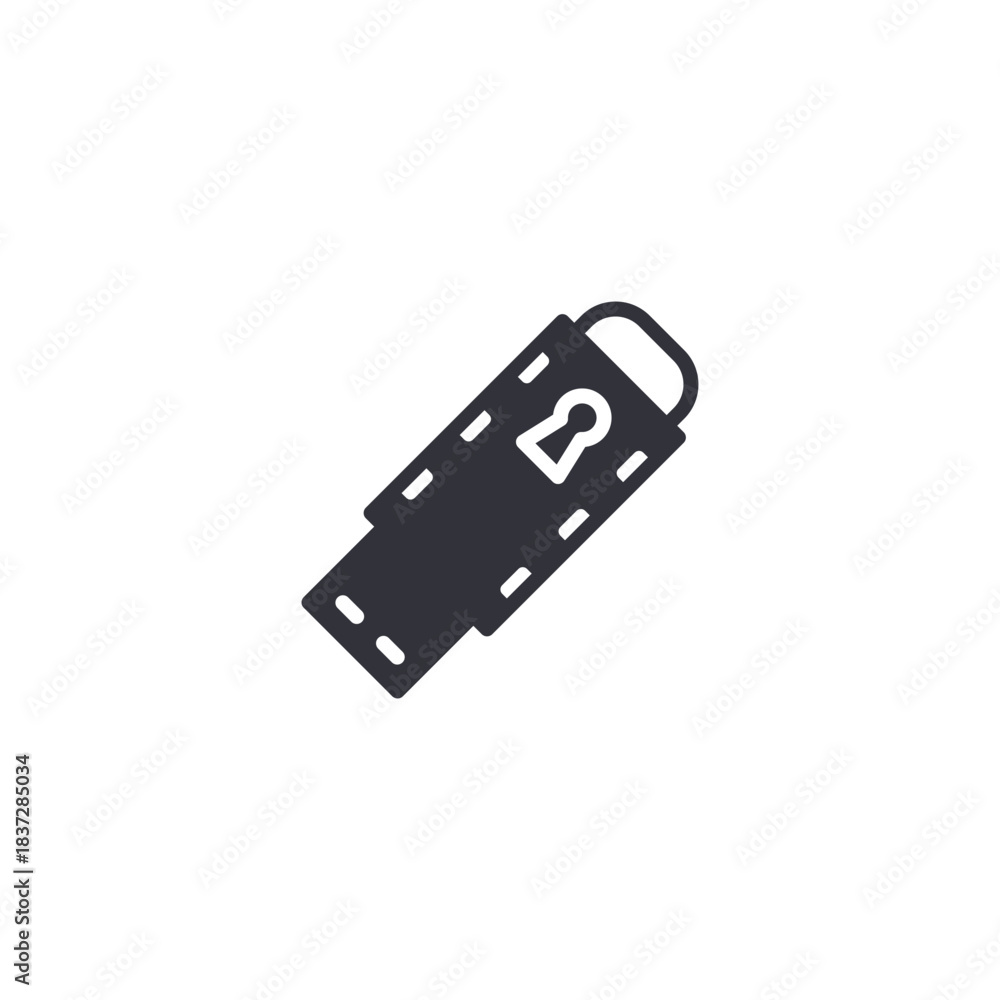 Image vectorielle Stock USB security icon showing protected flash drive ...