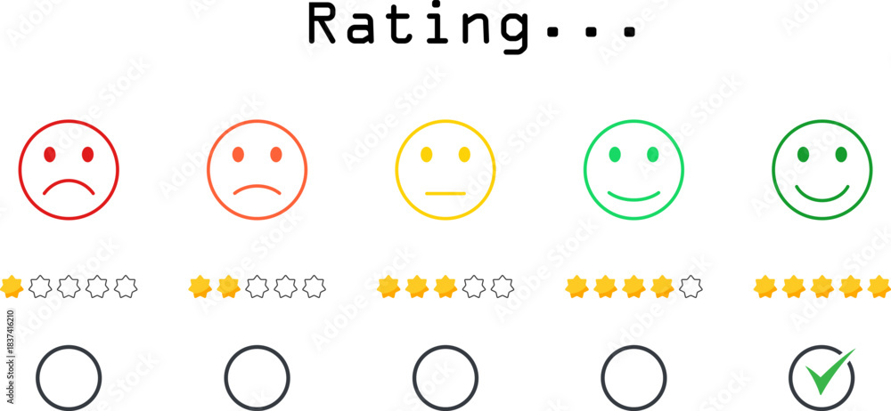 Image vectorielle Stock Interactive Feedback Scale Five Point ...