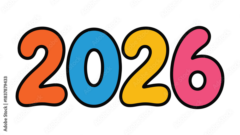 Countdown to 2026: A vibrant and colorful depiction of the year 2026 ...