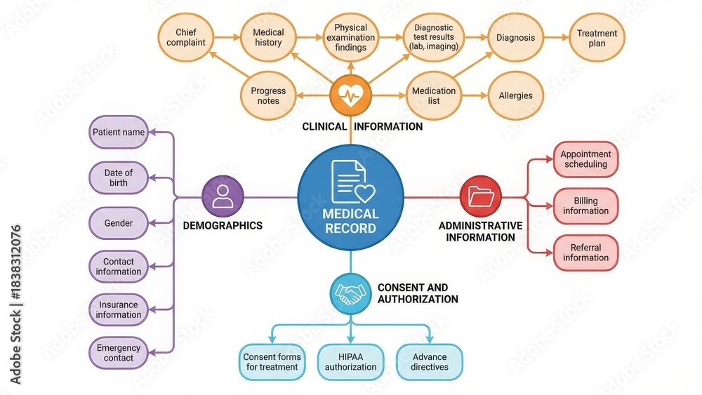 Stock-Illustration „Medical record flowchart outlining the ...